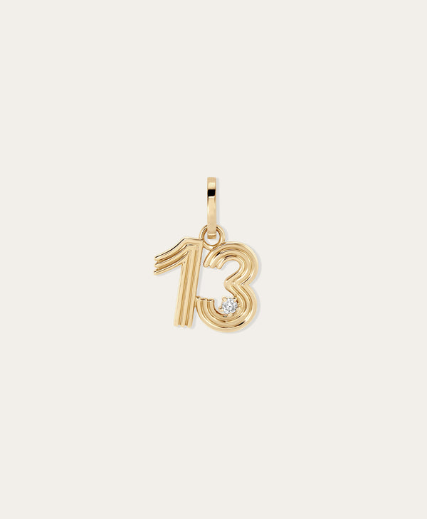 Groovy Diamond Number 13 Hinged Charm