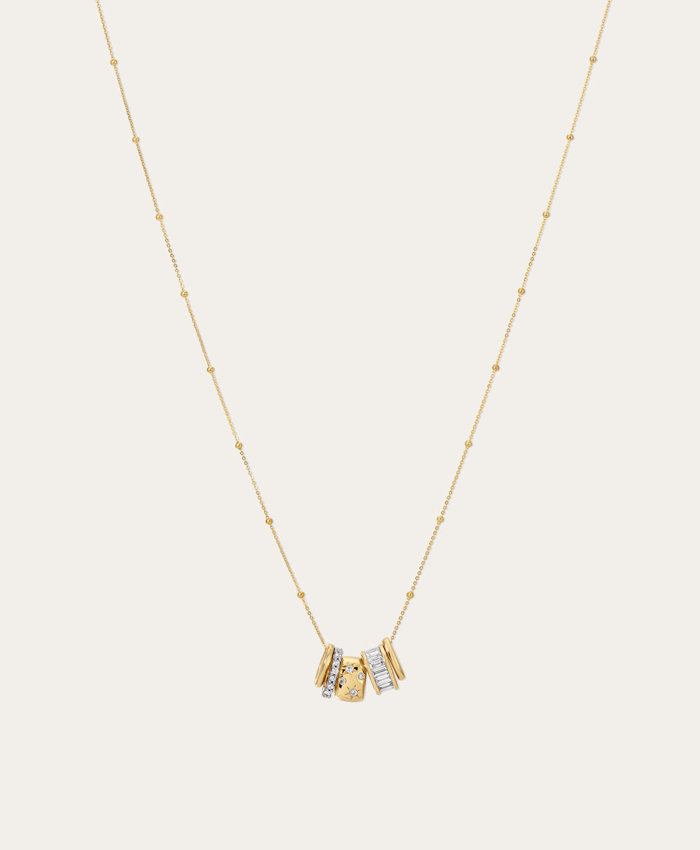 Celestial Rager Mini Bead Necklace in 14k Gold | Adina Reyter