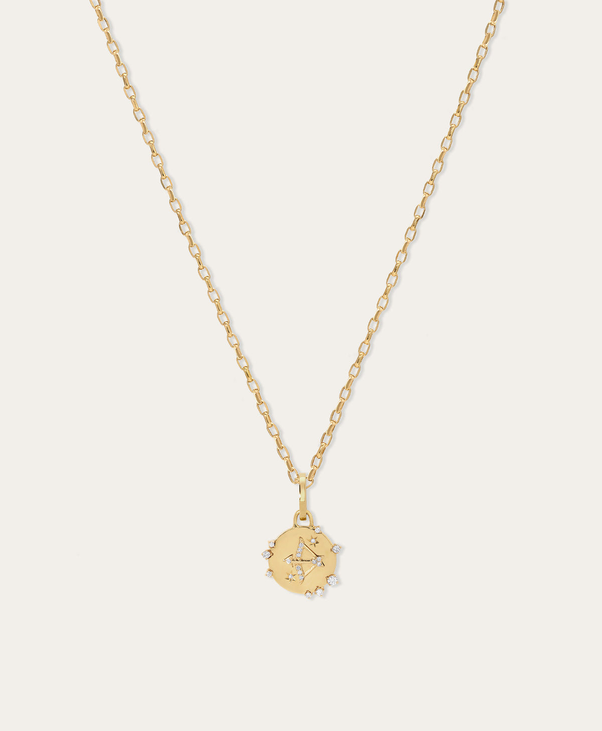 Zodiac Pendant Necklace in 14k Gold on 2mm Italian Chain | Adina Reyter