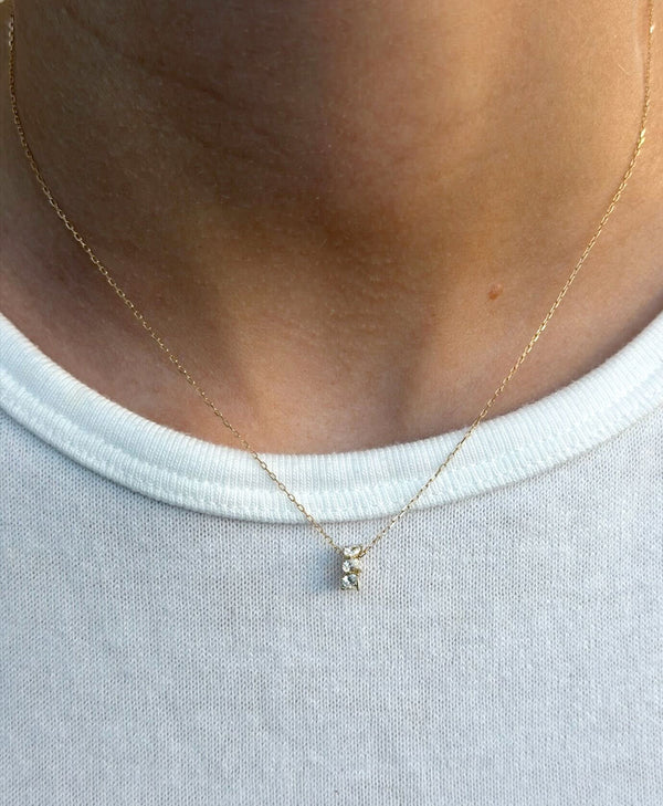 Diamond Pear Mini Bead Necklace