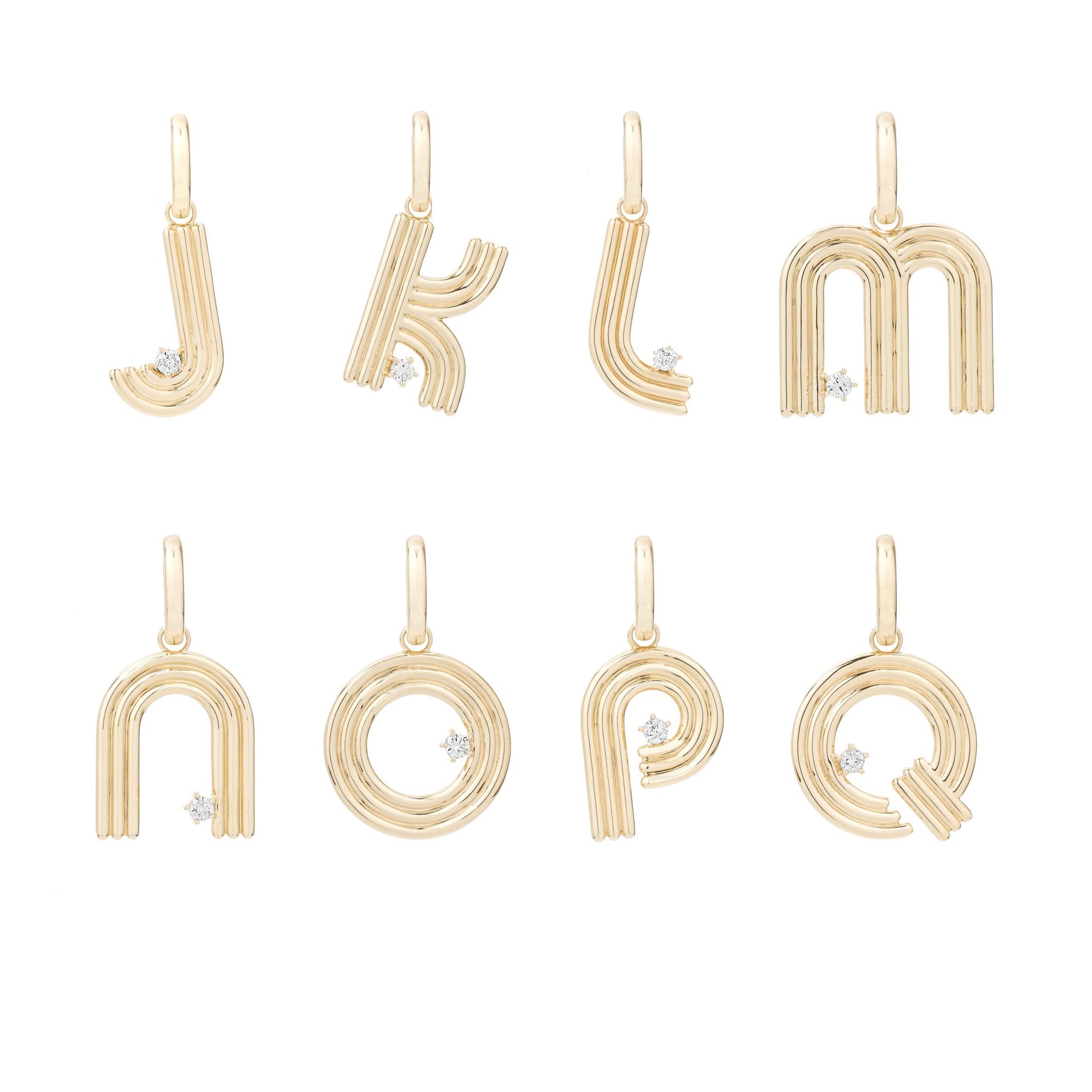 Groovy Diamond Initial Hinged Charm - Adina Reyter