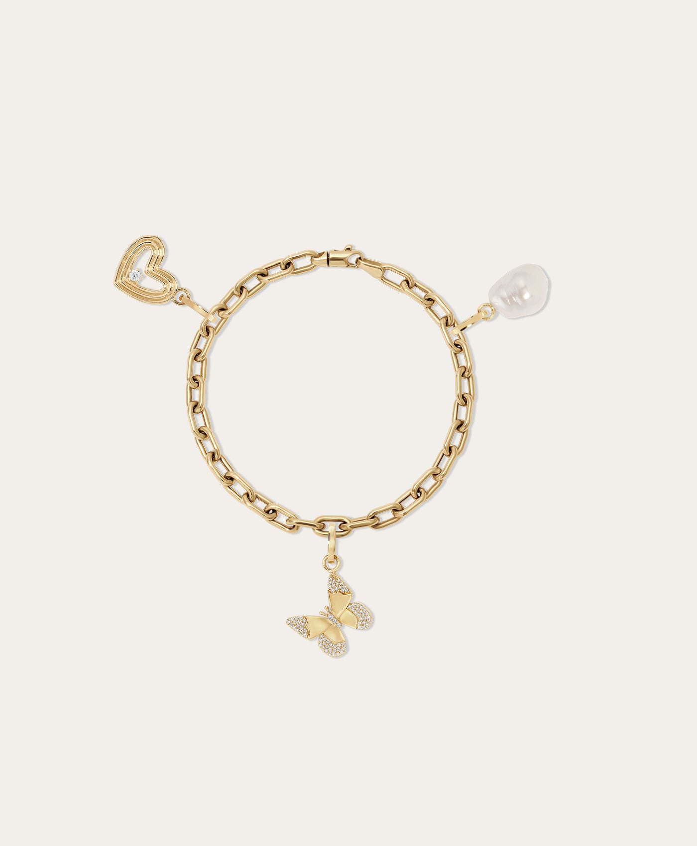 Love Story Charm Bracelet in 14k Gold | Adina Reyter