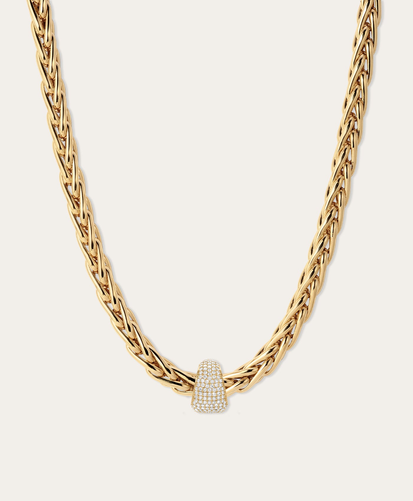 Stellar Pavé Diamond XL Big Bead Necklace | Adina Reyter