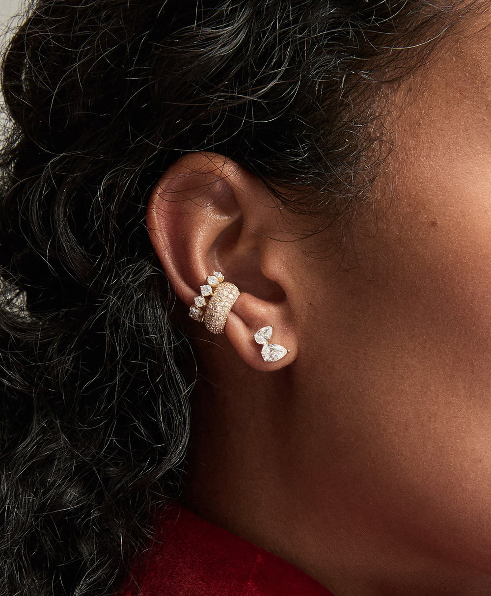 Wide Pave Diamond Ear Cuff